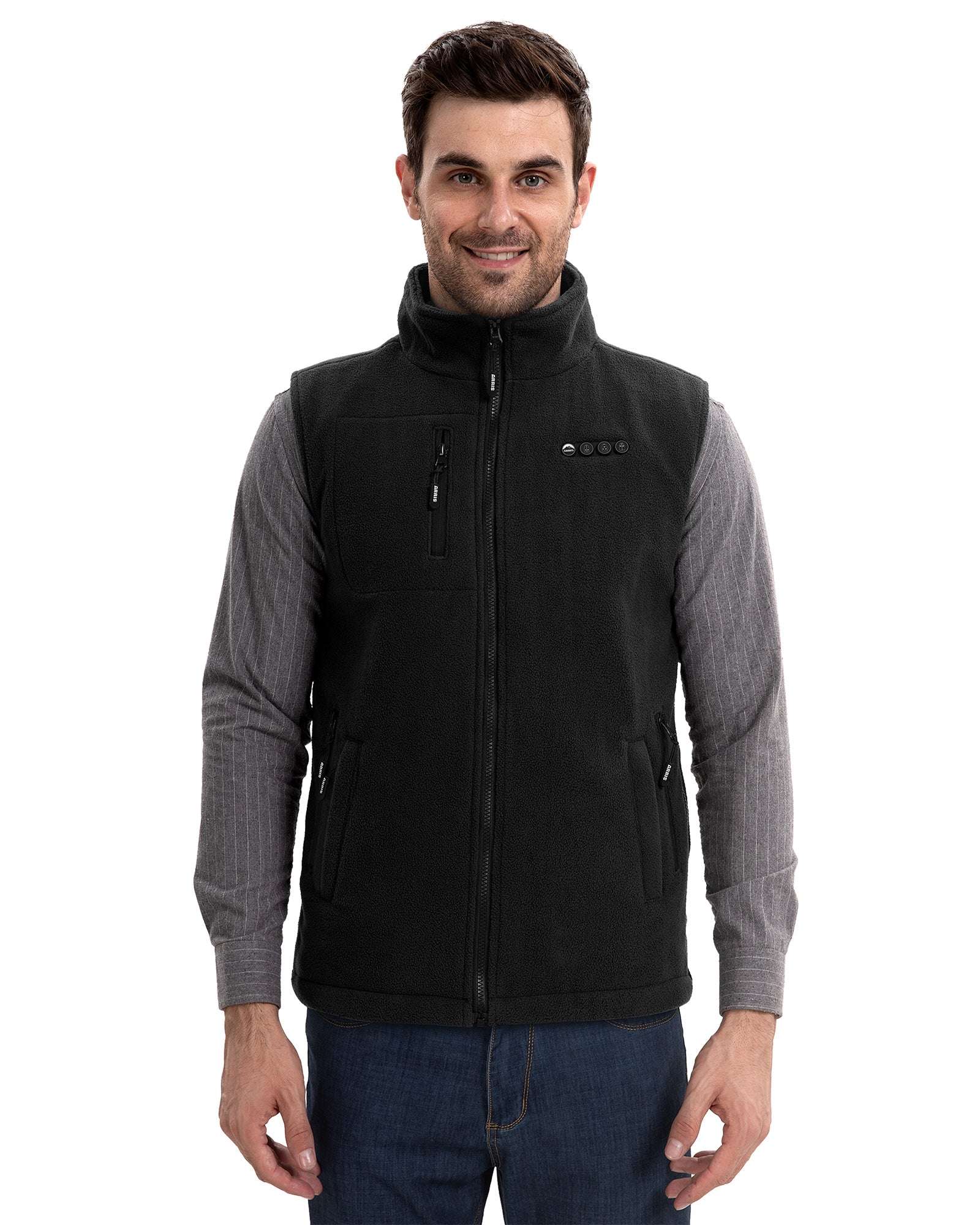 ARRIS Fleece Heated Vest for Men with Battery Pack Included Army Green