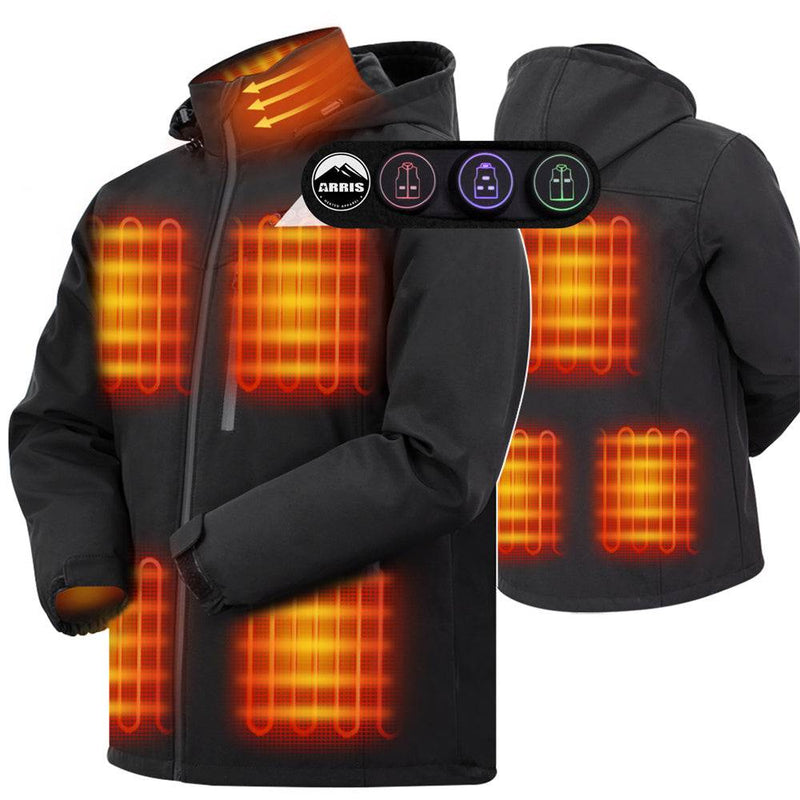 ARRIS Men`s Heated Jacket, Electric Heating Coat with 7.4V Battery and ...