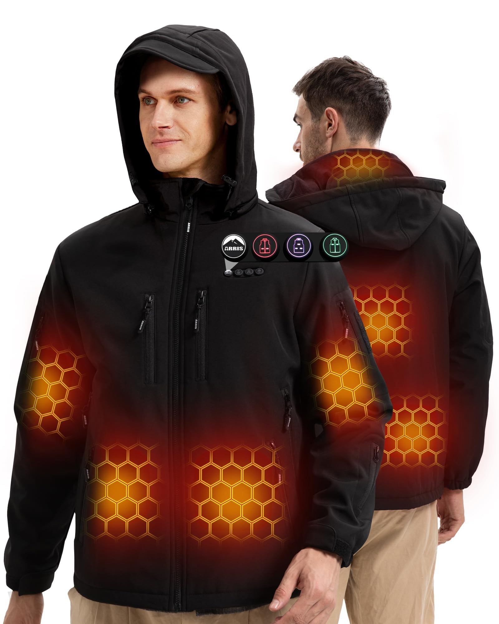 ARRIS Men’s Heated Jacket – 12V Power, Graphene Tech, Waterproof Shell